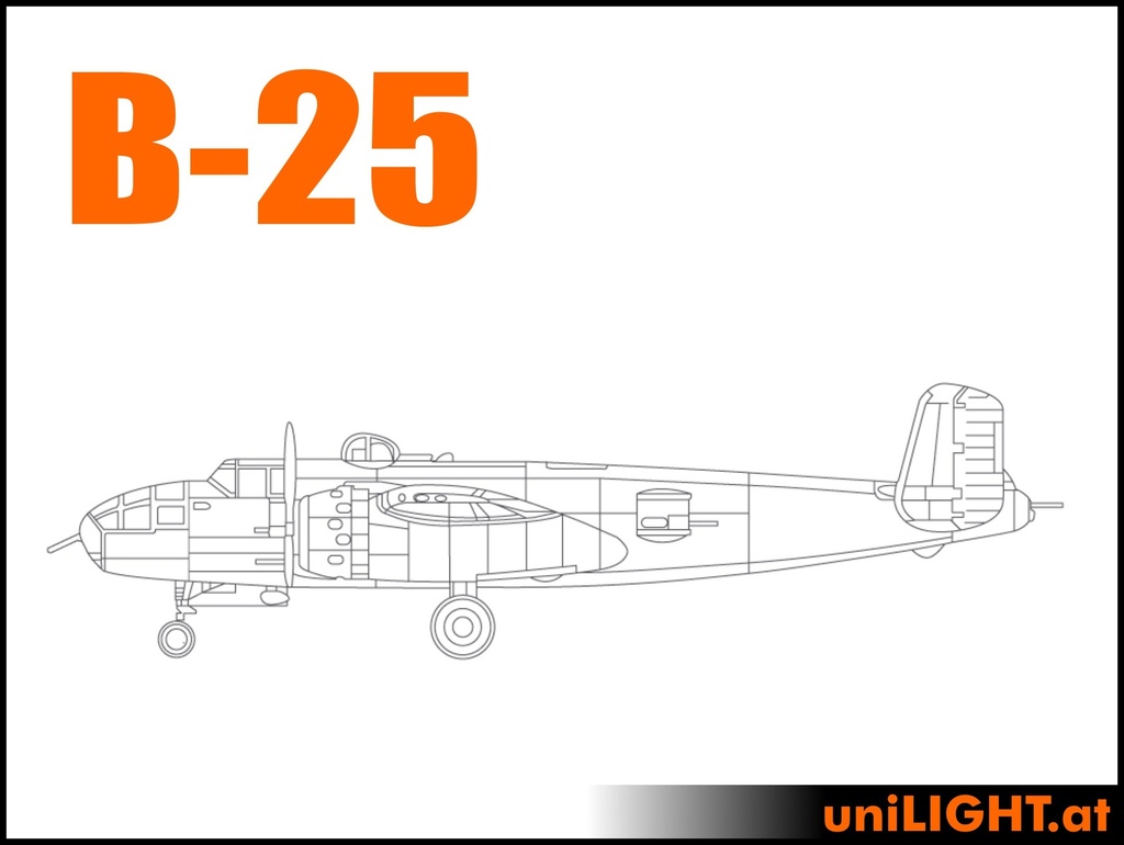 North American B-25 Mitchell (1:7, 3m, CIVIL/SPORT) | uniLIGHT.at